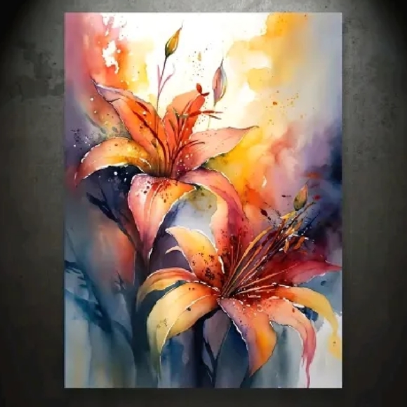Wall Decor | 1pc Lily Yellow Flower Lilies Canvas Poster Stunning Wall ...
